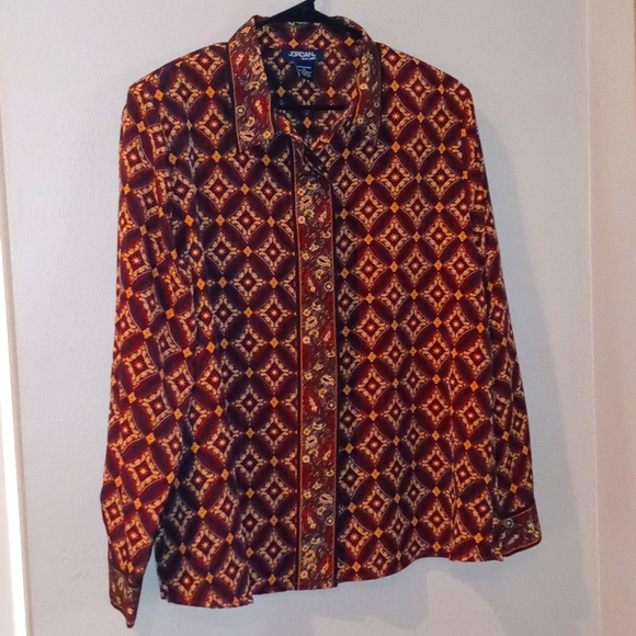 Jordan | Tops | Vintage Jordan Blue Label Medallion Print Pattern ...